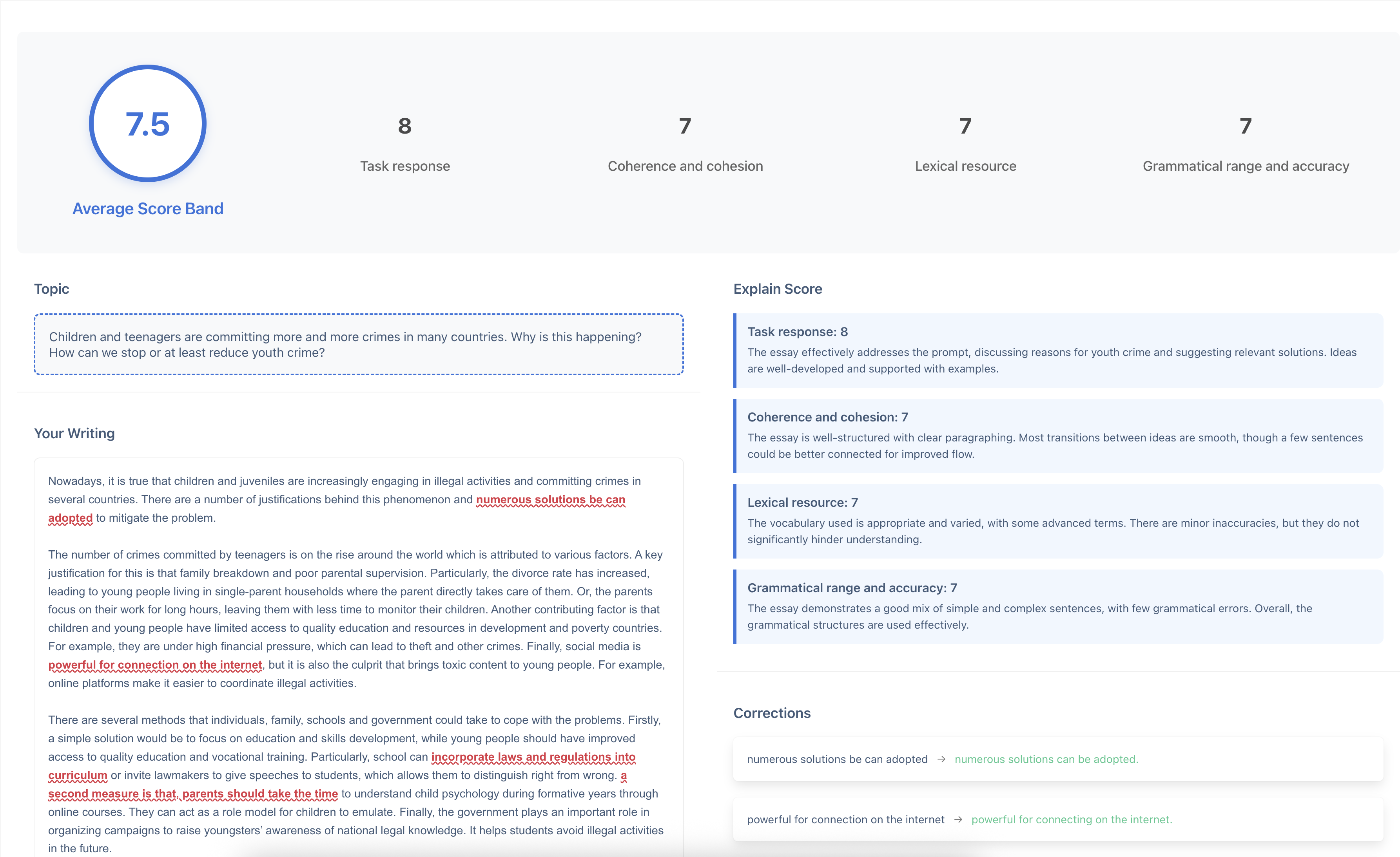 IELTS Writing Evaluation | Check & Improve Your Writing Band Score Online | Free IELTS Writing ...